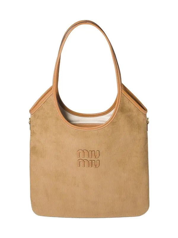 Miu Miu Ivy Corduroy Tote - Cinnamon