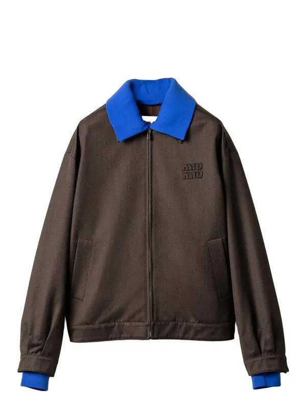 Miu Miu Cover Fabric Blouson Jacket - Cocoa Brown