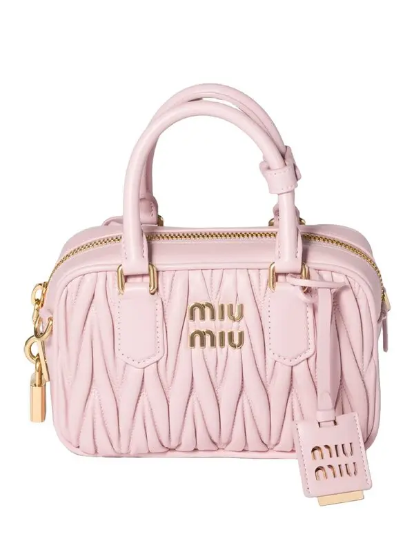 Miu Miu Arcadie Matelassé Nappa Leather Bag - Alabaster Pink