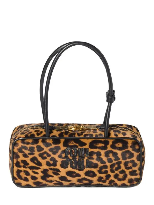 Miu Miu Printed Leather Beau Bag - Honey