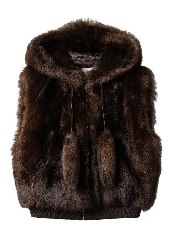Miu Miu Shearling Vest - Mahoghany