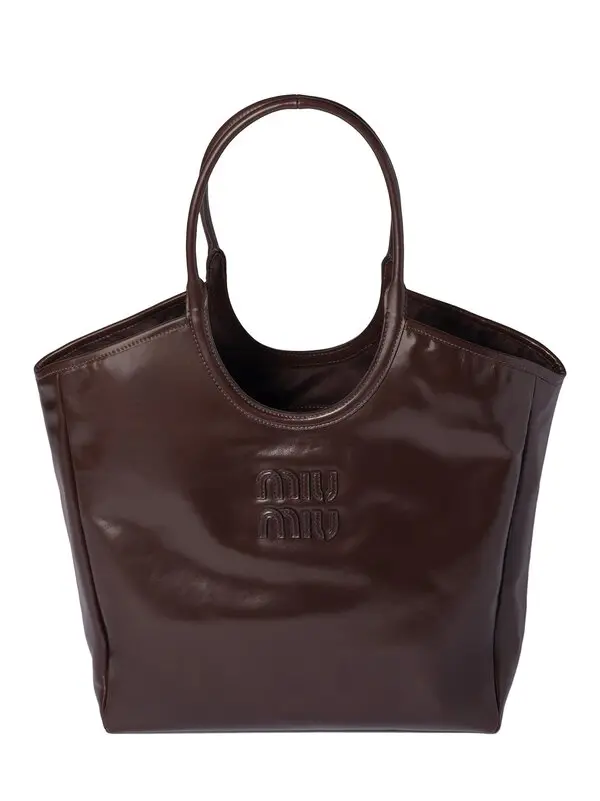 Miu Miu Ivy Leather Bag - Dark Brown