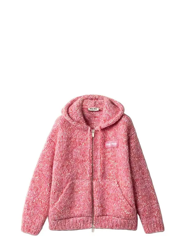 Miu Miu Zippered Cardigan Sweater - Pink