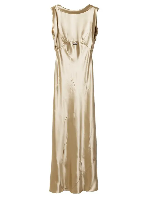 Miu Miu Long Satin Dress - Desert Beige