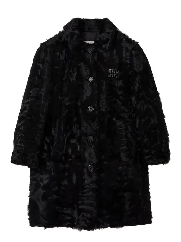 Miu Miu Lambskin Coat - Black