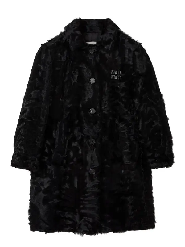 Miu Miu Chekiang Lambskin Coat - Black