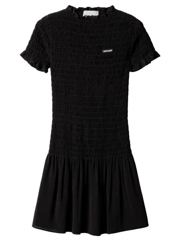 Miu Miu Georgette Mini-dress - Black