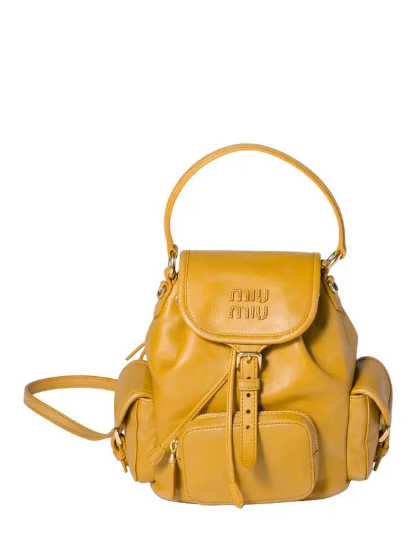 Miu Miu Leather Backpack - Whiskey