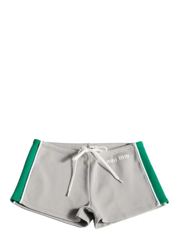 Miu Miu Technical Yarn Shorts - Grey/green
