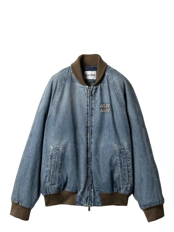 Miu Miu Denim Blouson Jacket - Navy