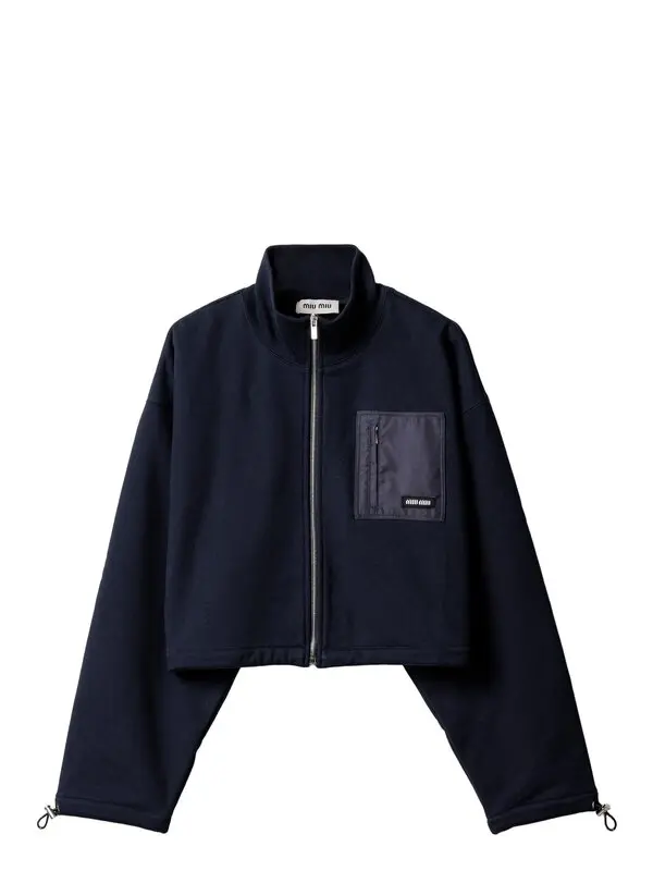 Miu Miu Zippered Fleece Jacket - Navy
