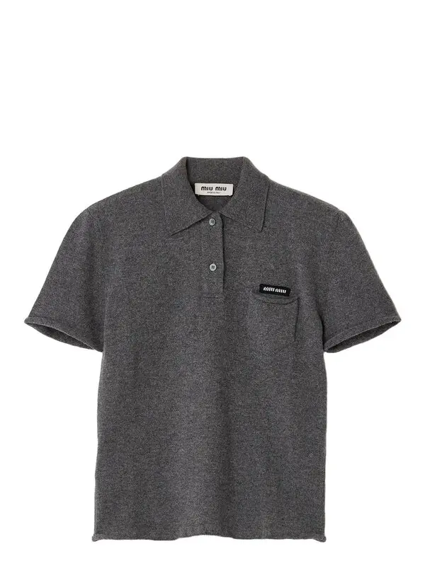 Miu Miu Cashmere Polo Shirt - Slate Gray