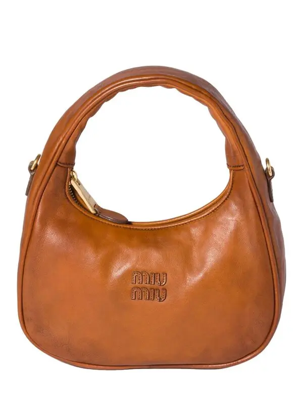 Miu Miu Wander Leather Bag - Cognac
