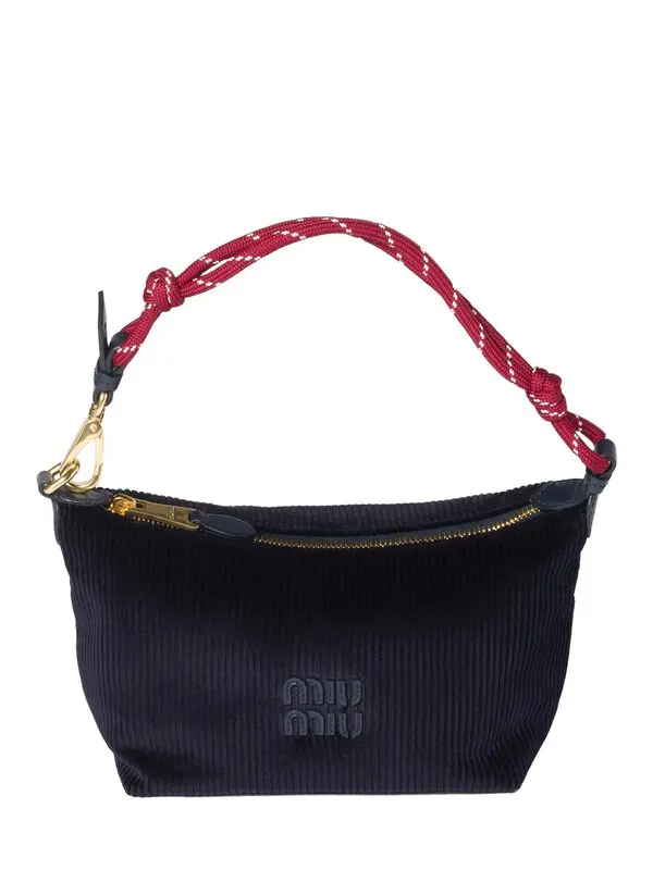 Miu Miu Corduroy Pouch - Navy Blue/amaranth