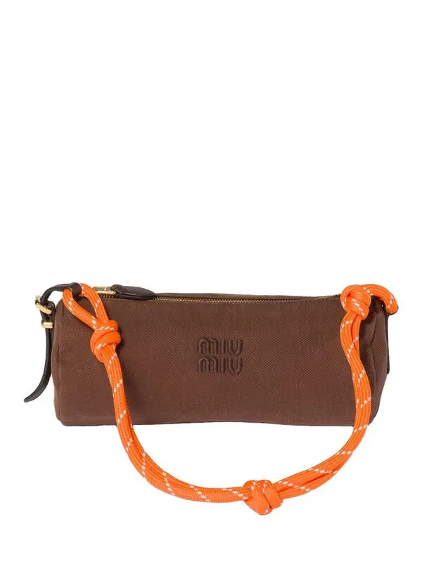 Miu Miu Gabardine Pouch - Cocoa Brown/orange