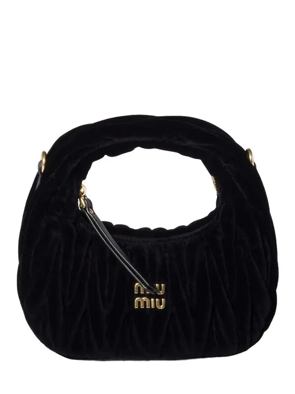 Miu Miu Wander Matelassé Velvet Mini-bag - Black