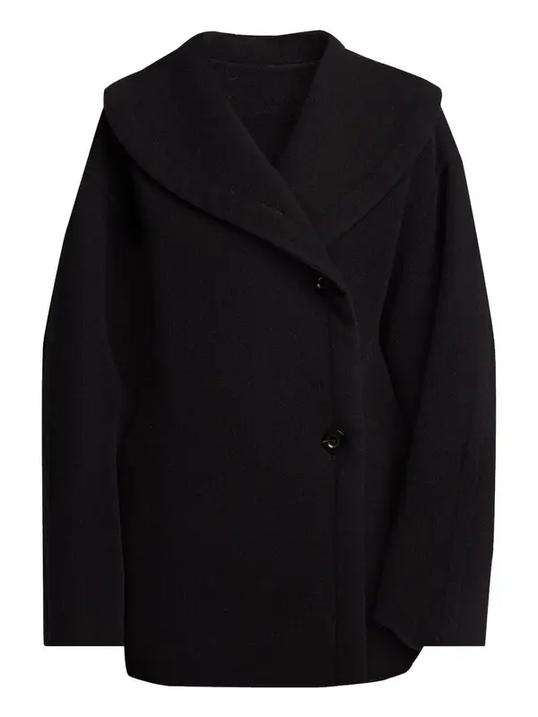 THE ROW Temur Double-breasted Wool Shawl-collar Coat - Black