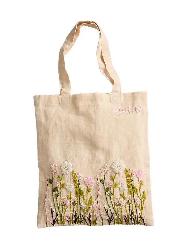 TERRAIN Embroidered Linen Tote - Bride