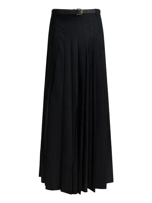 SELF-PORTRAIT Long Pleated Skirt - Black