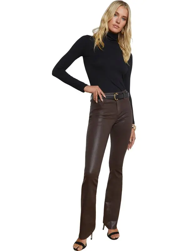L'Agence Ruth Coated Straight-leg Jean - Espresso Coated