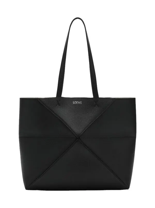 Loewe Medium Puzzle Fold Tote Bag - Black