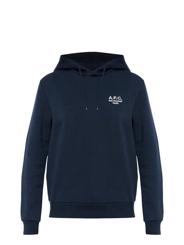 A.p.c. Sweatshirt With Embroidered Logo - Navy Blue