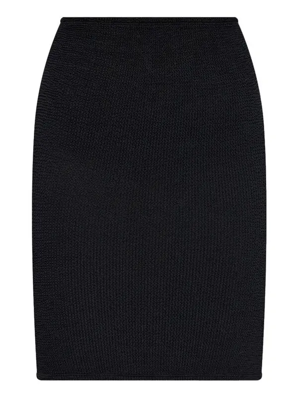 Hunza G Original Crinkle™ Knit Short Skirt - Black