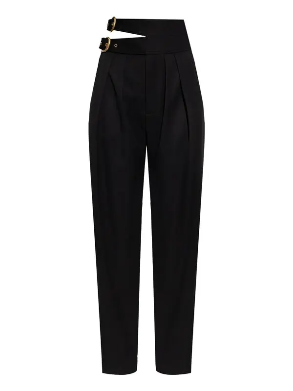 Chloé Pleated Wide Leg Trousers - Black