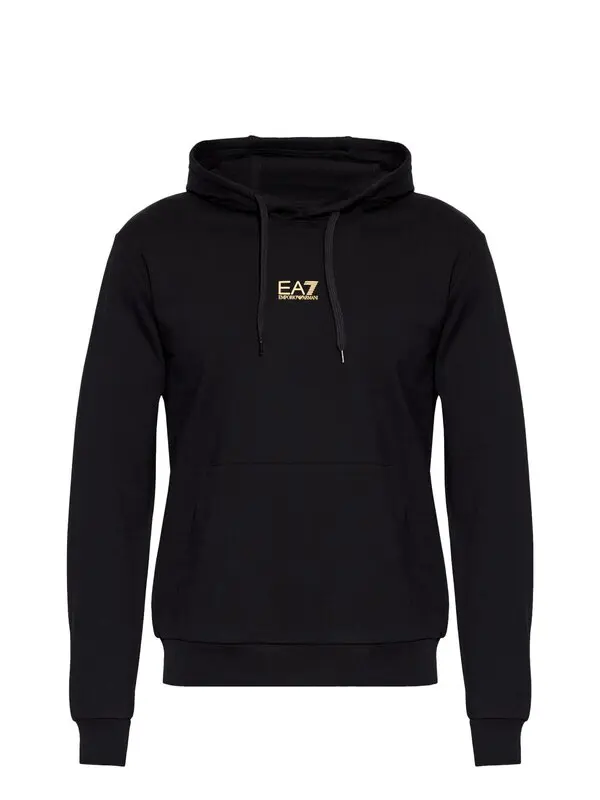Emporio Armani Cotton Jersey Hoodie - Black