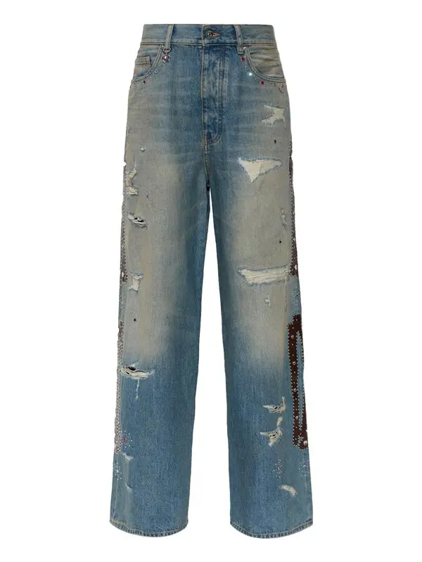 Amiri Jeans With Embellishments - Blue