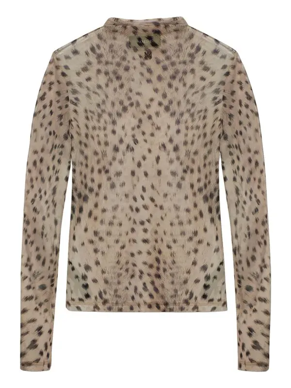 Amiri Animal Print Fitted Top - Beige
