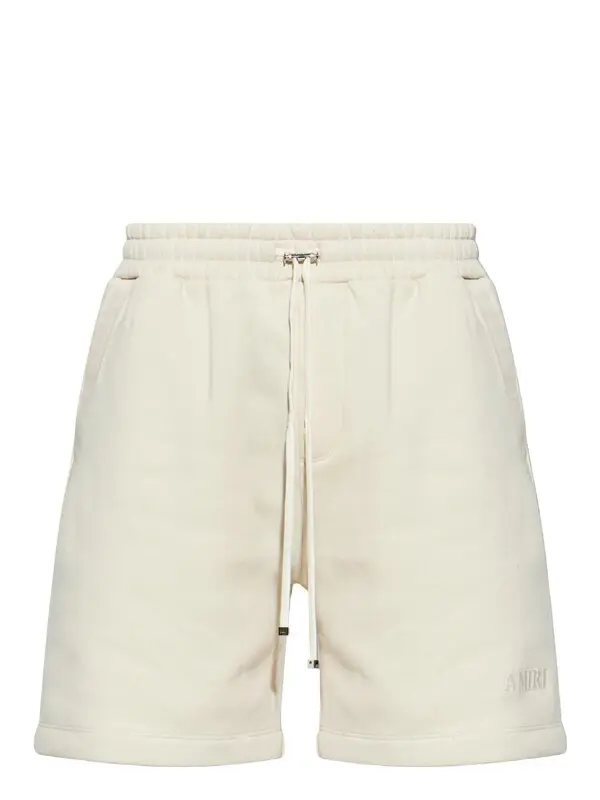 Amiri Cotton Thigh Length Shorts - Cream