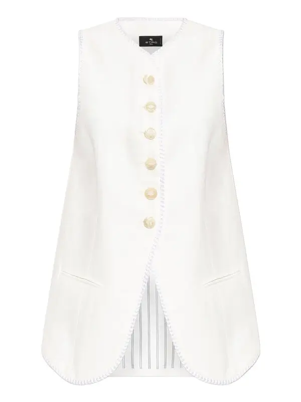 Etro Linen Vest - White