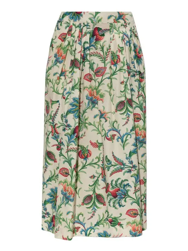 Etro Floral Motif Cotton Skirt - Cream