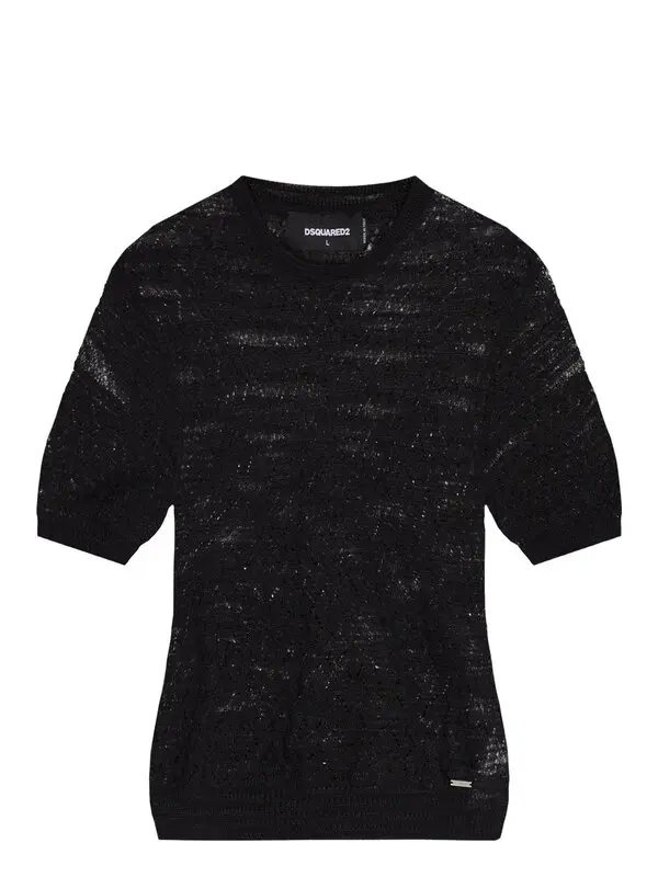 Dsquared2 Mesh Knit Sweater - Black