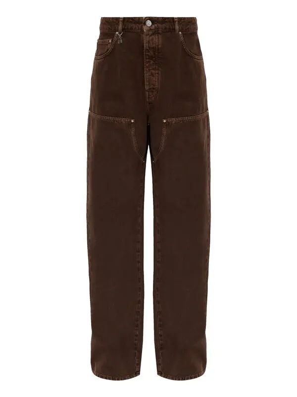 Amiri Wide-leg Cotton Denim Jeans - Brown