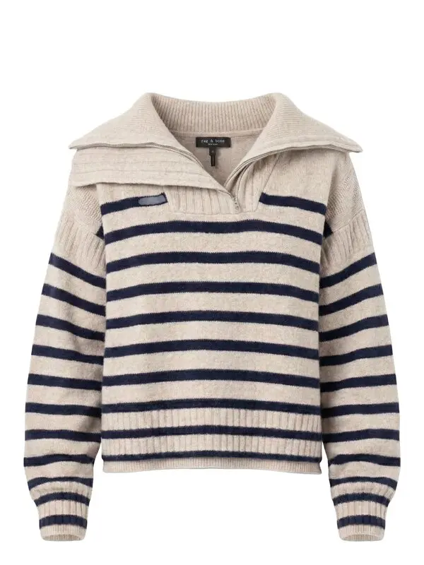Rag & Bone Sweater With Zip-up Collar - Beige