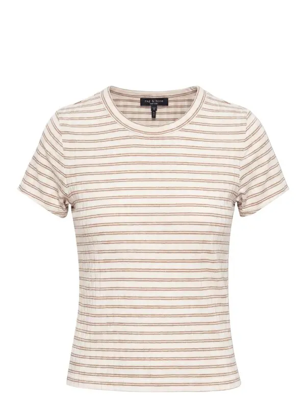 Rag & Bone Striped Pattern T-shirt - Cream