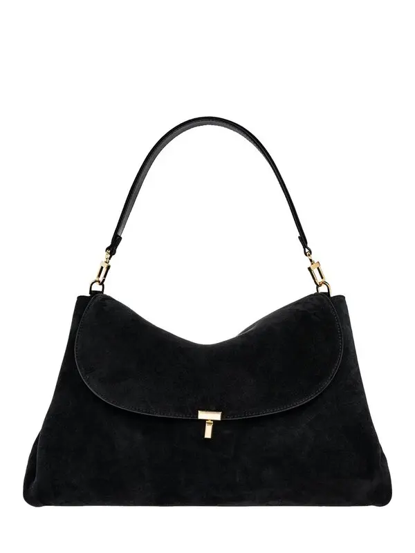 TOTEME Suede Shoulder Bag - Black