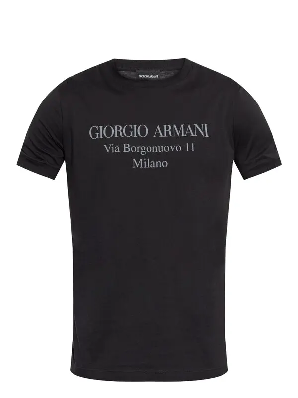 Giorgio Armani T-shirt With Printed Logo - Black