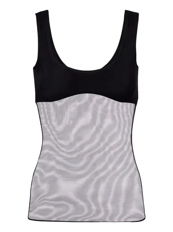 NENSI DOJAKA Semi-sheer Tank Top - Black