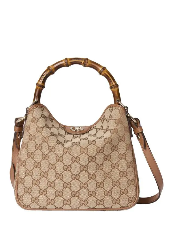 Gucci Diana Small Shoulder Bag Gg Canvas - Beige