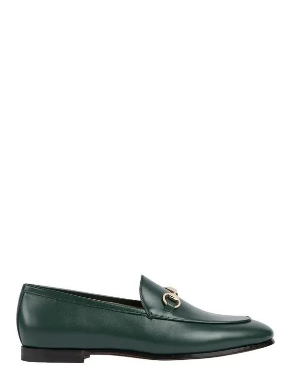 Gucci Jordaan Leather Loafer With Horsebit - Green