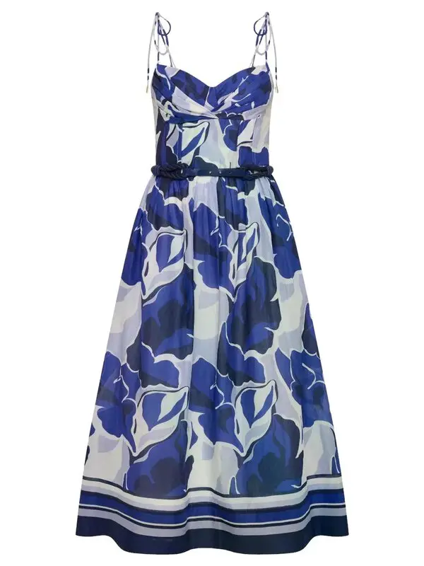 Rebecca Vallance Paros Floral-print Midi Dress - Blue