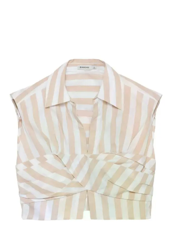 Simkhai Emie Striped Blouse - Neutrals