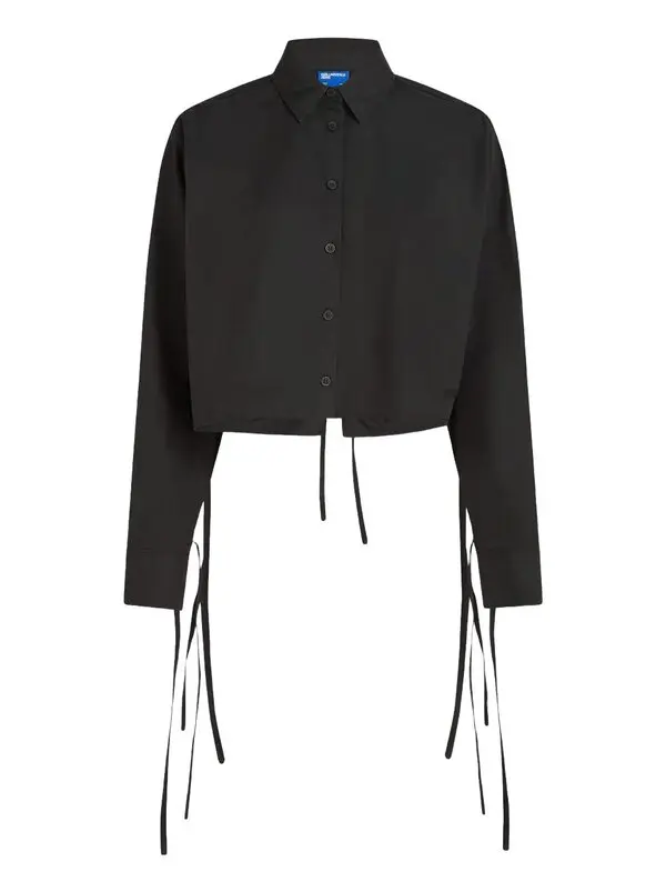 Karl Lagerfeld Button-down Shirt With Tie Detailing - Black