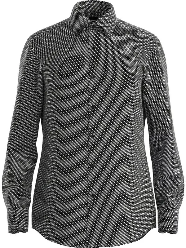 BOSS Long-sleeves Patterned Shirt - Black