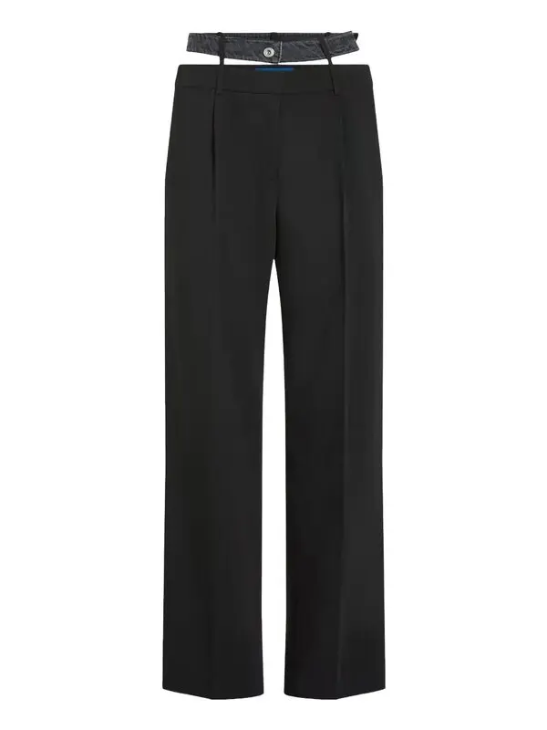 Karl Lagerfeld Double-waistband Trousers - Black