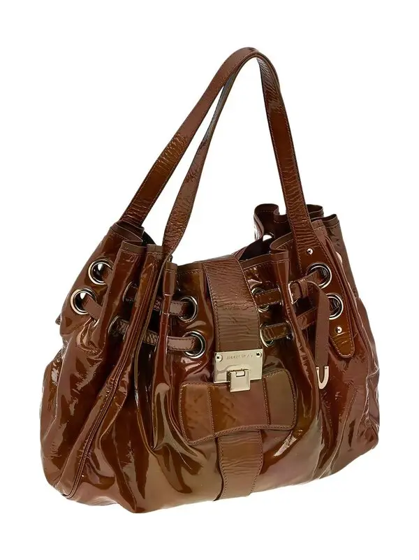 JIMMY CHOO Riki Leather Shoulder Bag - Brown