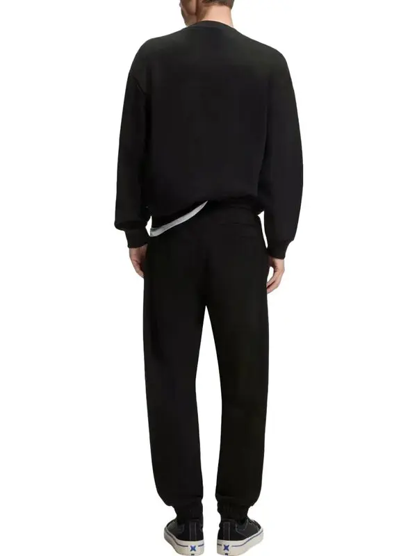 Hugo Gradient-logo Tracksuit Bottoms In Cotton Terry - Black